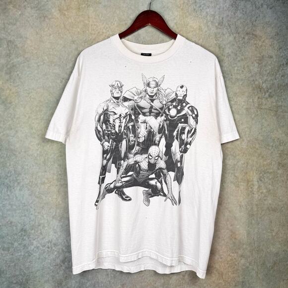 Marvel | Shirts | Vtg Y2k Marvel Mad Engine Graphic T Shirt Sz L Black ...